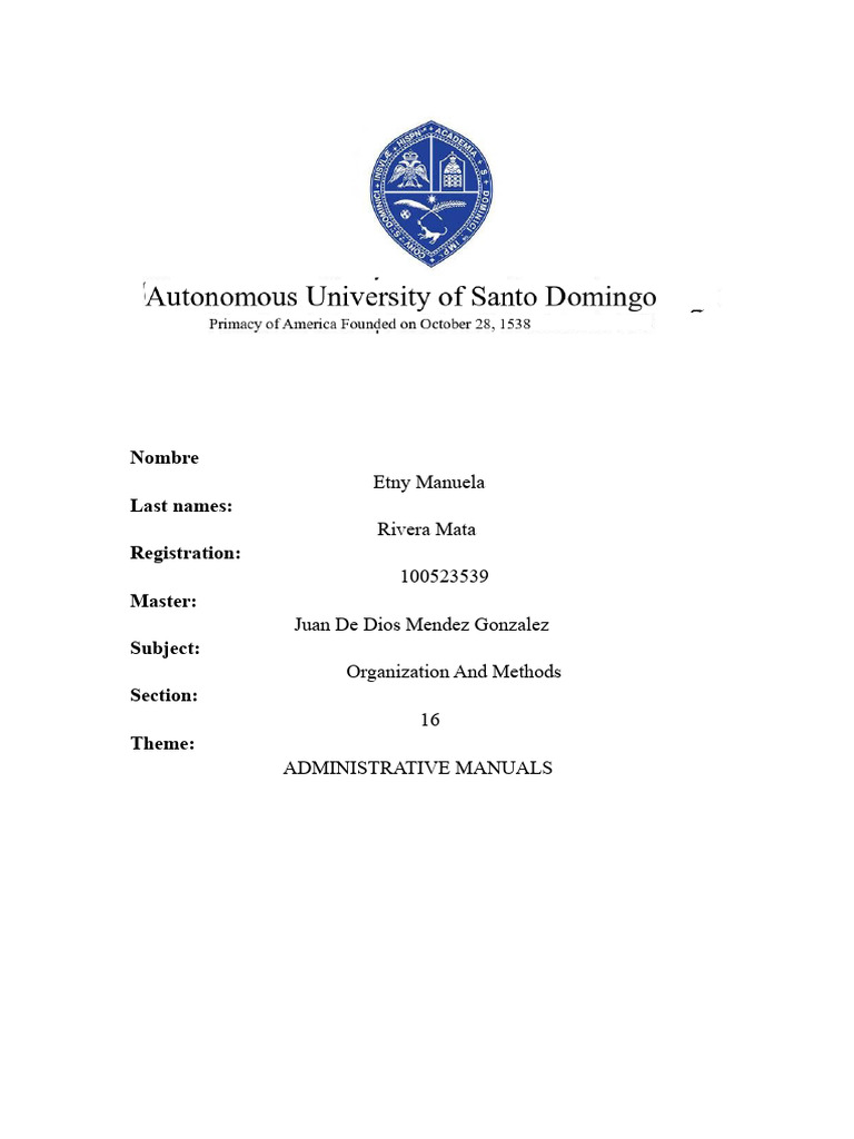 Task 6.1 - Administrative Manuals | PDF | Information | Policy