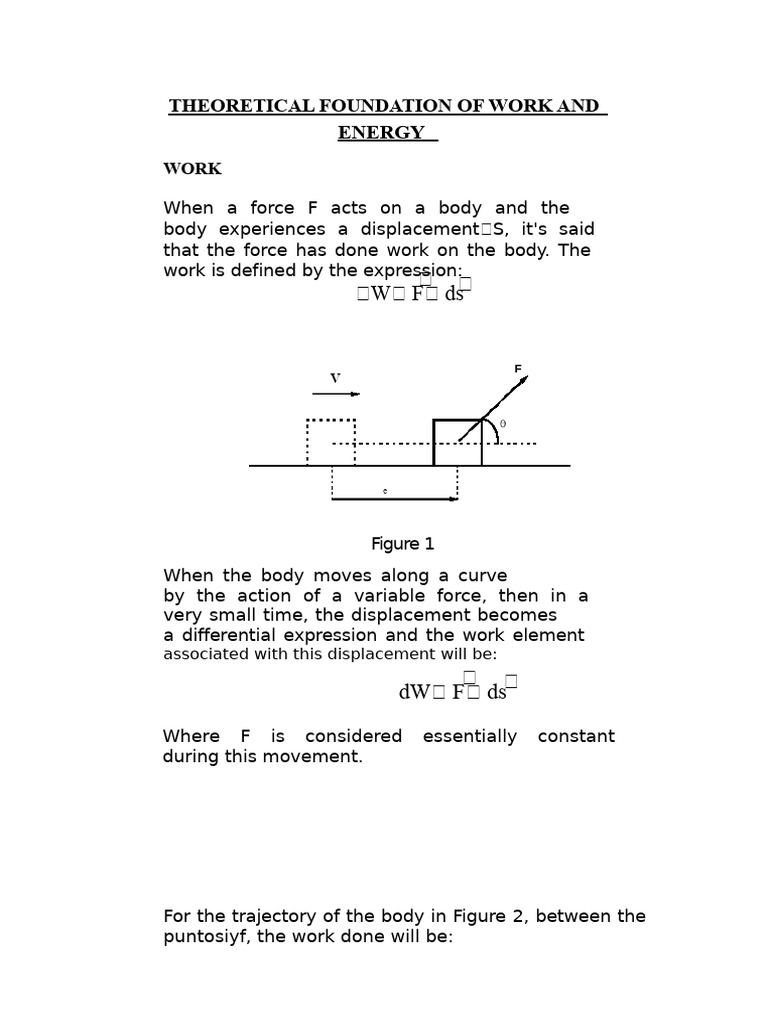 Theoretical Foundation of Work and Energy | PDF | Potential Energy | Force