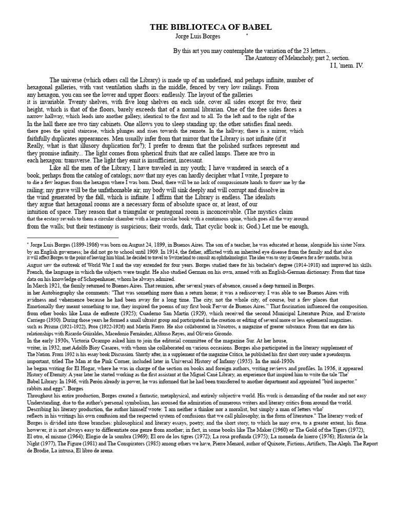 The Library of Babel Explained | PDF
