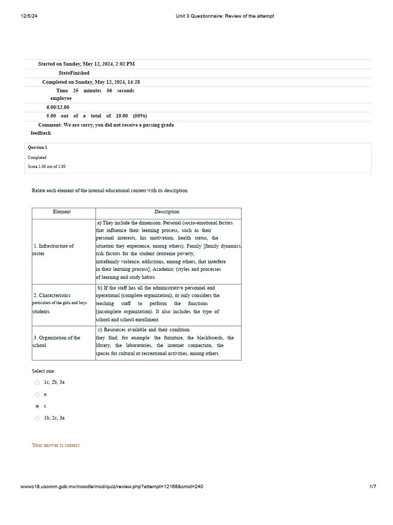 Questionnaire Unit 3 - Review of Attempt3 | PDF | Learning | Knowledge