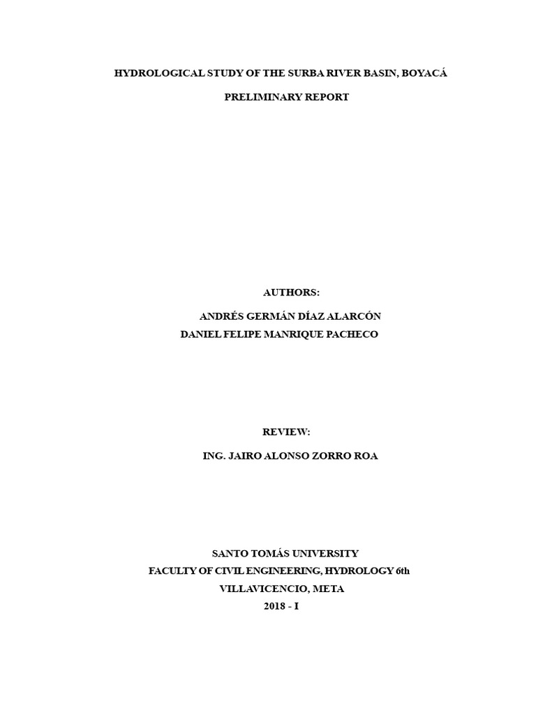 Hydrological Study of The Surba River Basin | PDF | Drainage Basin | River