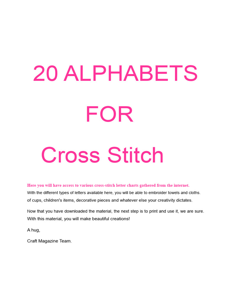 20 Alphabets For Cross Stitch PDF | PDF