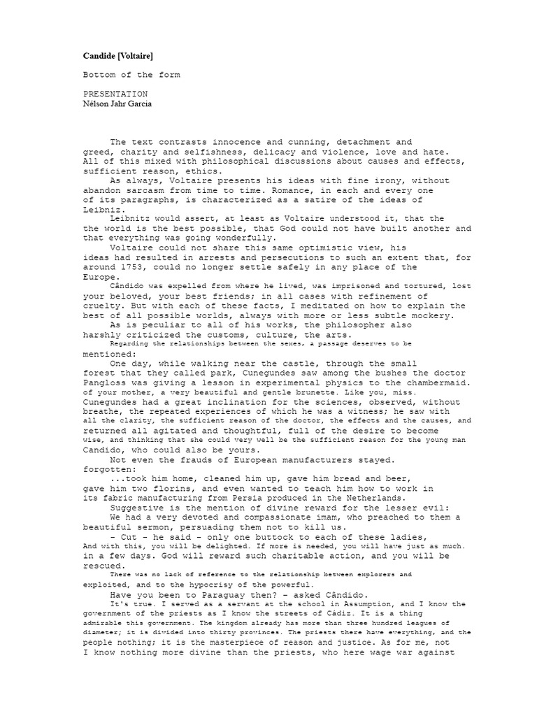 Voltaire Candide Pdf Pdf Candide Voltaire