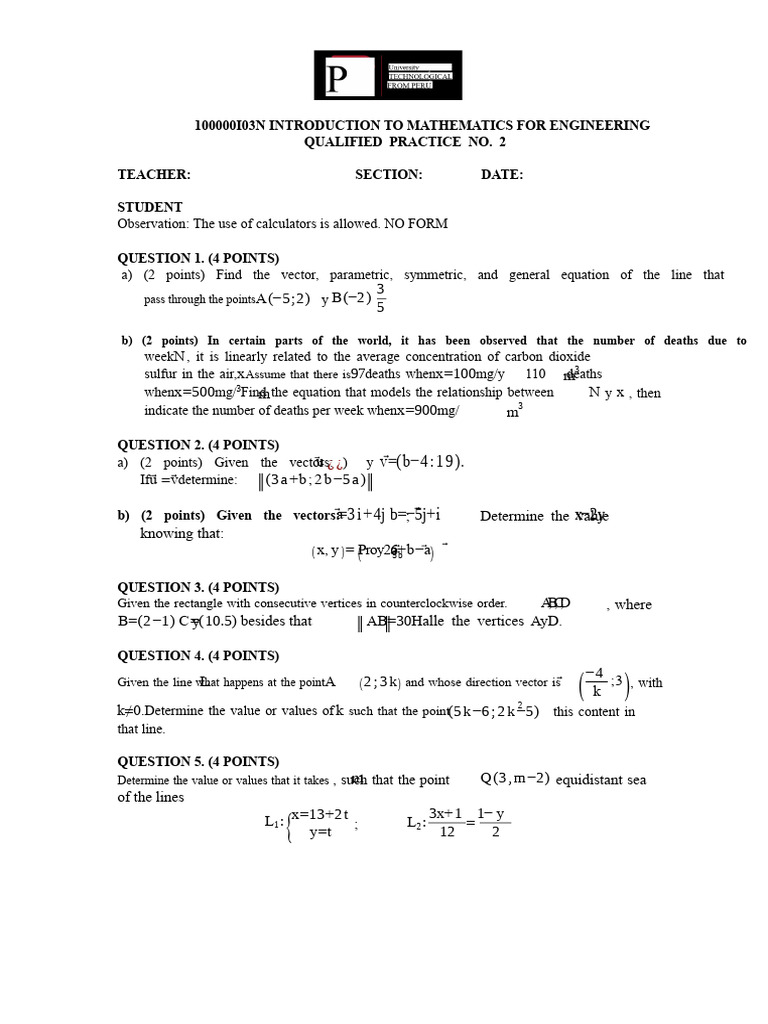 Qualified Practice - Introduction To Mathematics | PDF | Vector Space ...
