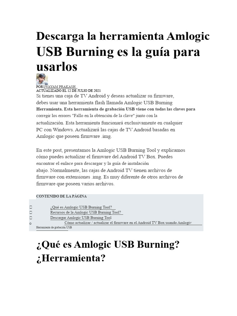 Guía para Amlogic USB Burning Tool | PDF | Android (sistema operativo ...