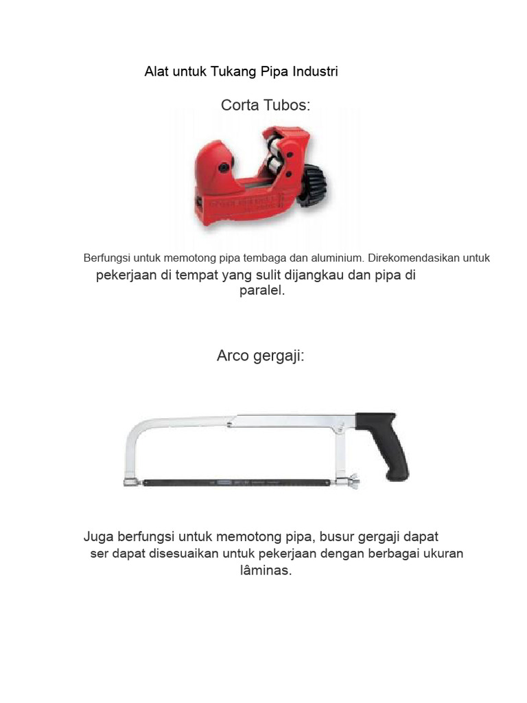 Alat Penting untuk Tukang Pipa Industri | PDF