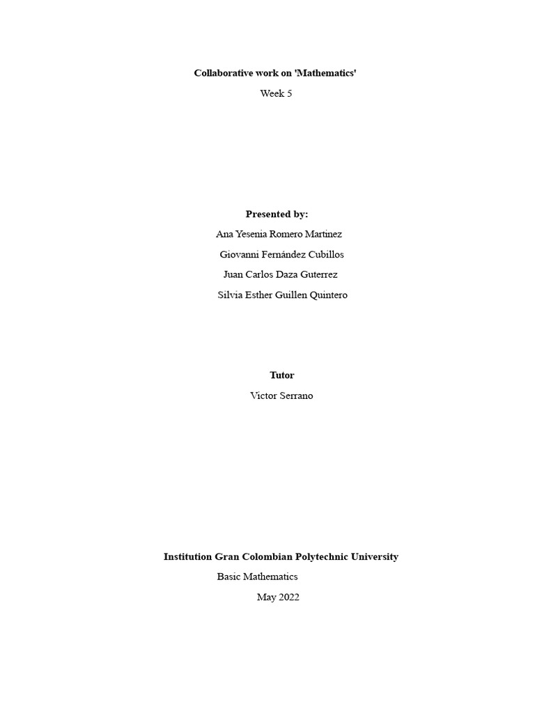 Collaborative Work Scenario 5 | PDF | Mathematics | Quadratic Equation