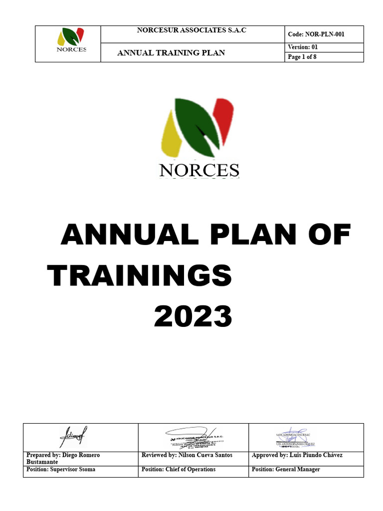 Annual Training Plan | PDF | Occupational Safety And Health | Safety