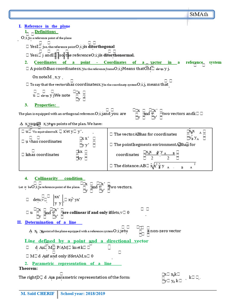The Line in The Plane Course Summary 2 | PDF | Cartesian Coordinate ...