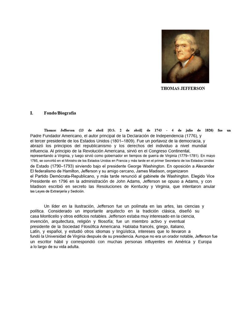 Thomas Jefferson | PDF | Thomas Jefferson | John Adams