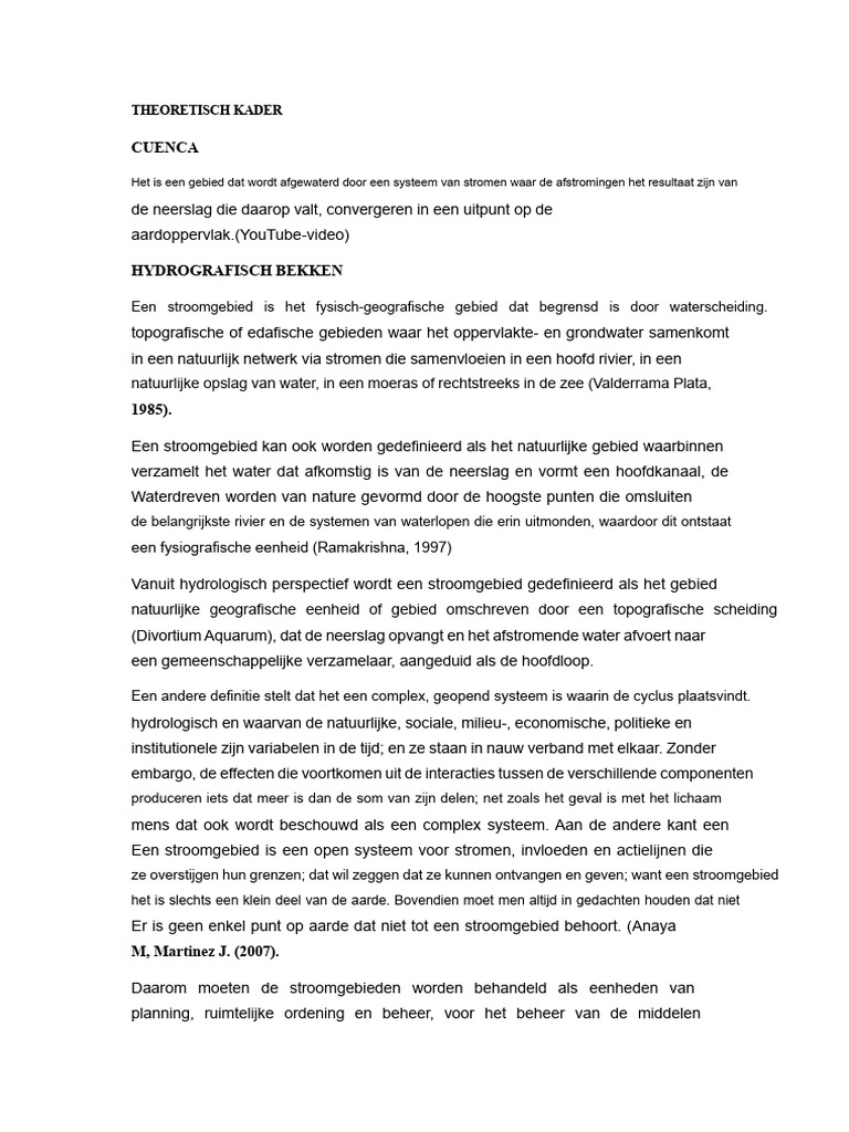 Theoretisch Kader Van Hydrografische Bekken | PDF
