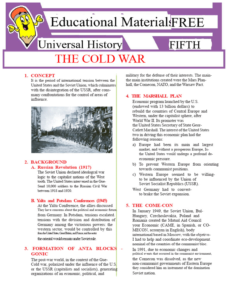Causes of The Cold War For Fifth Grade of Secondary School | PDF | Cold ...