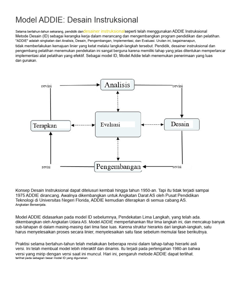 Model ADDIE dalam Desain Instruksional | PDF
