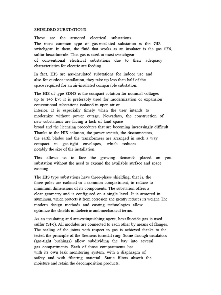 Switchgear Substations | PDF | Transformer | Electric Arc