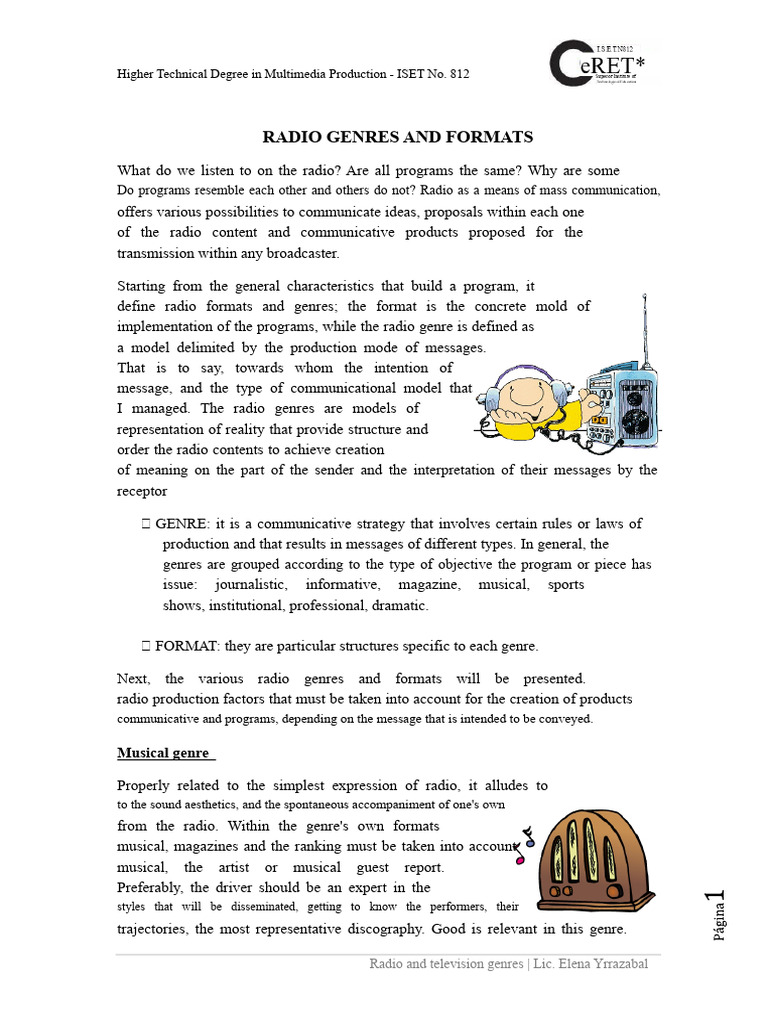 Overview of Radio Genres and Formats | PDF | Genre | Information