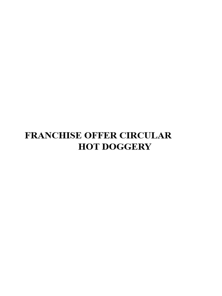 Franchise Offering Circular Model | PDF | Franchising | Business