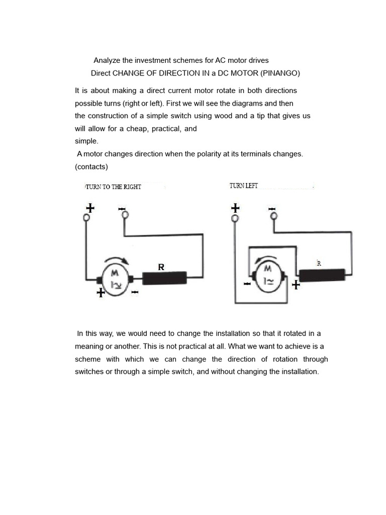 Change of Direction in A Motor | PDF | Electric Motor | Electric Generator