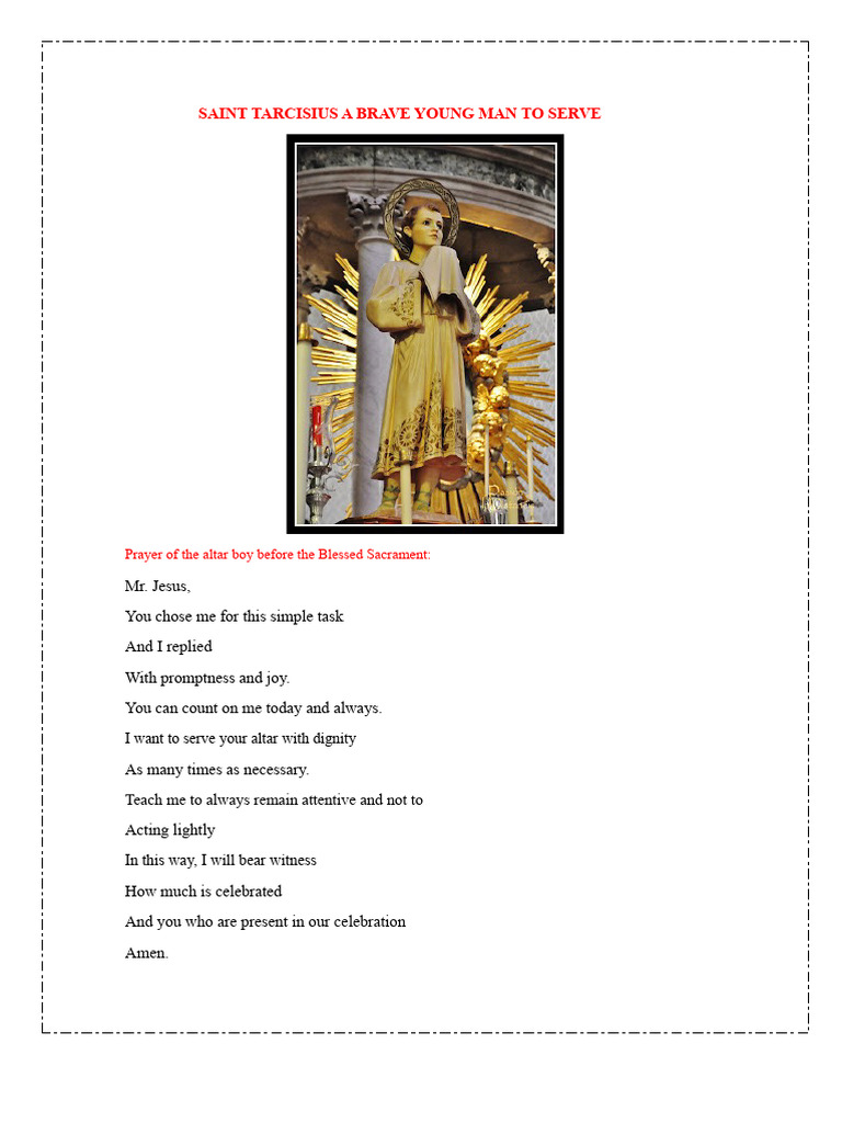 Saint Tarcisius A Brave Boy To Serve | PDF | Eucharist | Christian ...