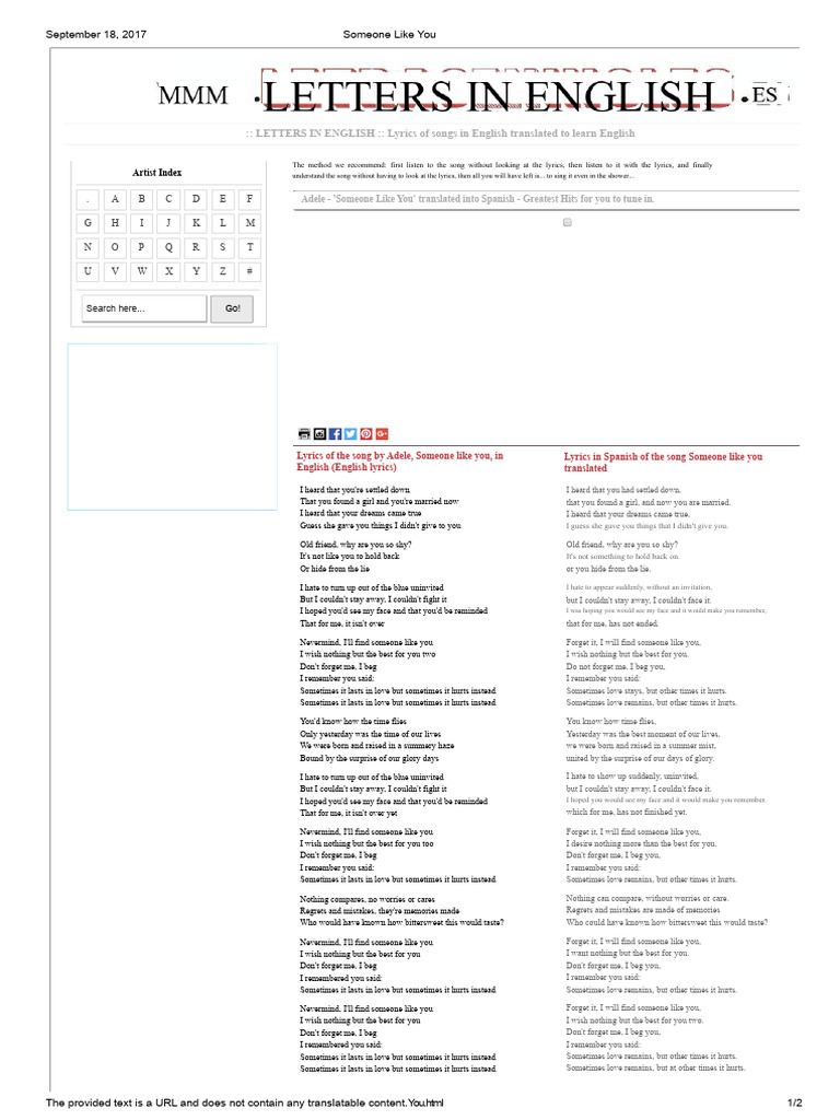 Adele - Someone Like You | PDF