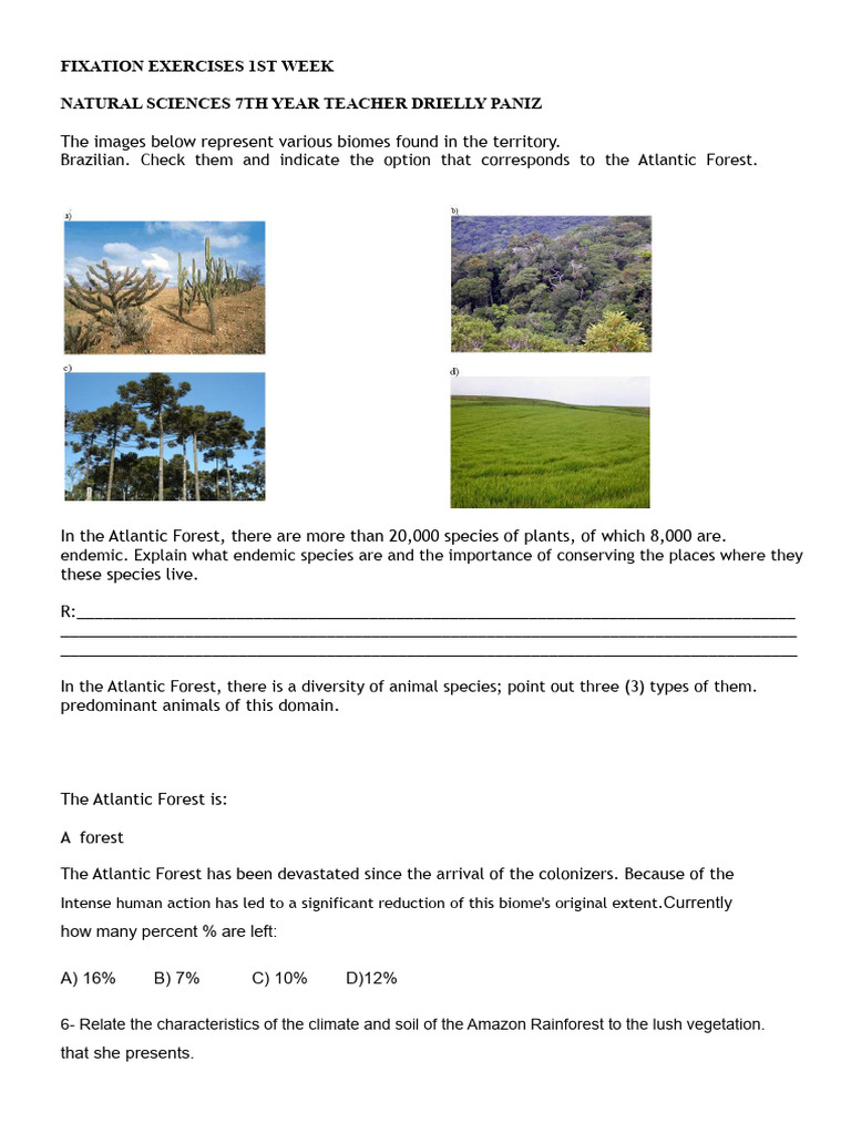 Activities About Biomes - 7th Grade | PDF