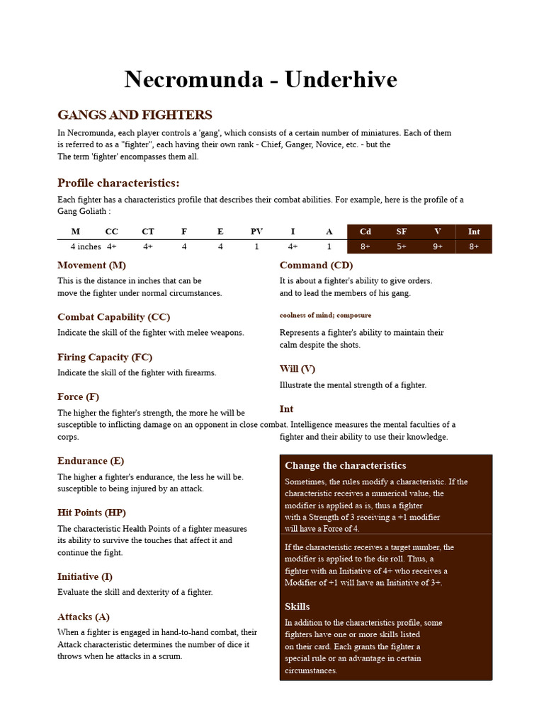 Necromunda Underhive 2017 Rules FR | PDF | Ammunition | Fighter Aircraft