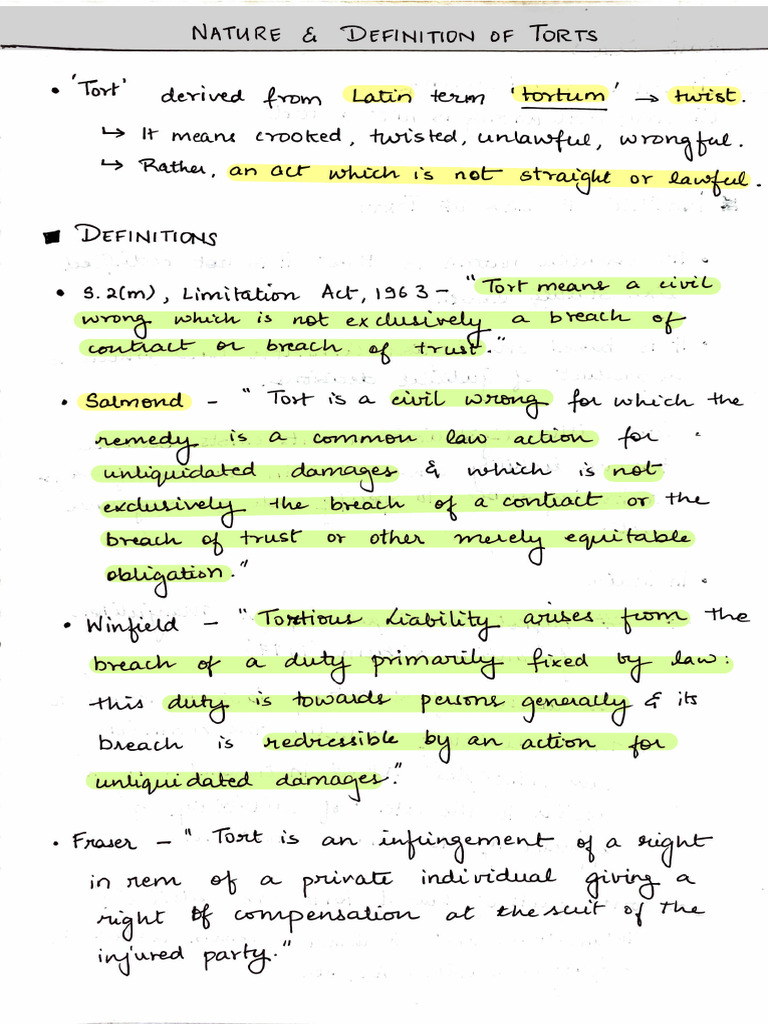 General Defences in Tort Law Explained | PDF | Tort | Joint And Several ...