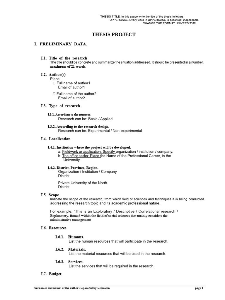 THESIS RESEARCH PROJECT GUIDELINES | PDF | Hypothesis | Methodology