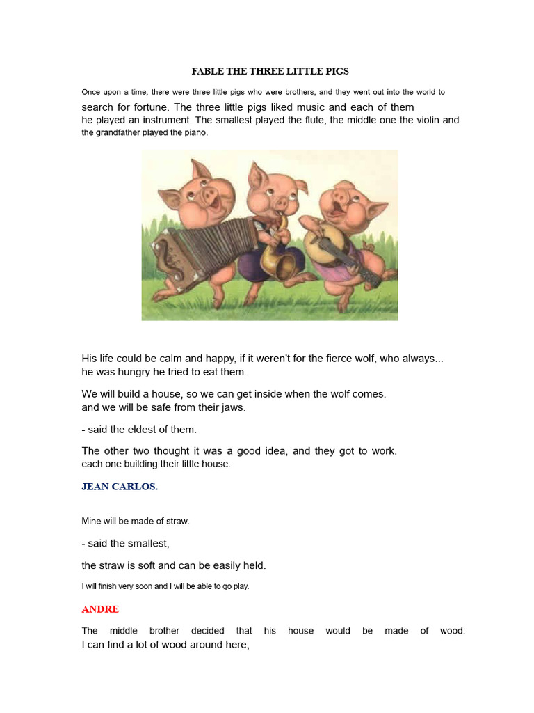 Fable The Three Little Pigs | PDF