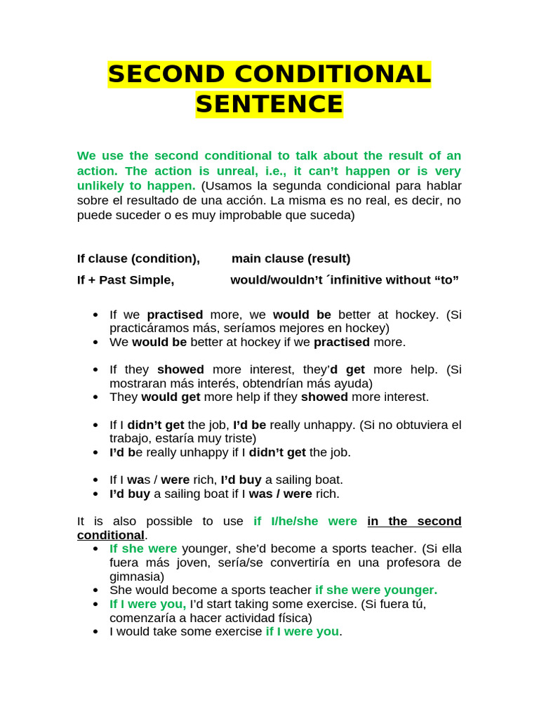 Second Conditional Sentence | PDF | Linguistic Typology | Semantic Units