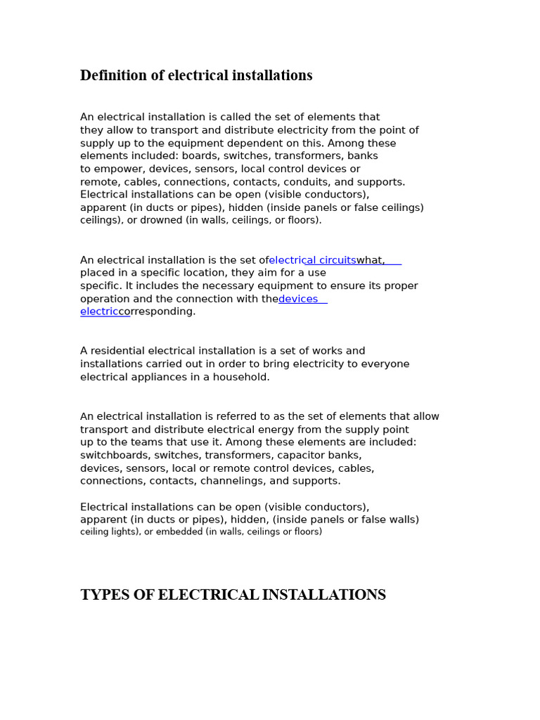 Definition of Electrical Installations | PDF | Direct Current | Series ...