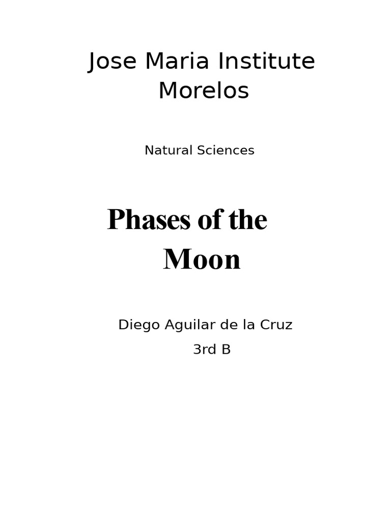 Natural Sciences Project | PDF | Moon | Observational Astronomy