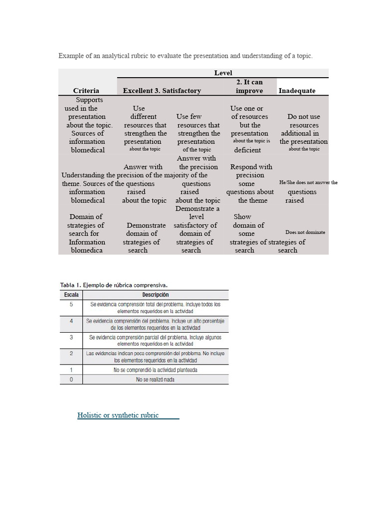 Analytical Rubric for Presentation Evaluation | PDF | Rubric (Academic ...
