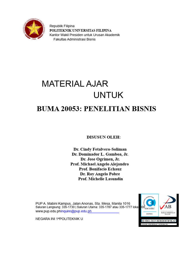 BUMA 20053 Riset Bisnis Modul | PDF