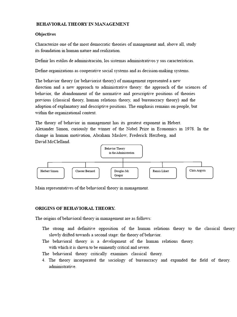 Understanding Behavioral Management Theory | PDF | Motivation ...