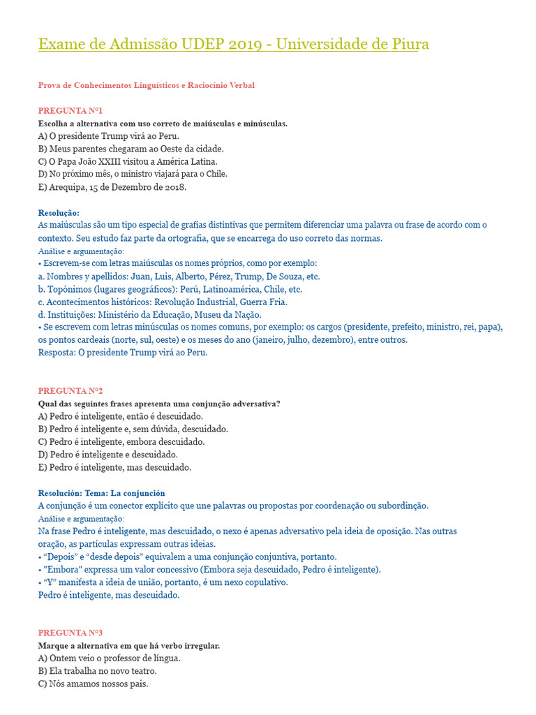 Exame de Admissão UDEP 2019 Com Respostas | PDF | Charles Darwin | Alfred Russel Wallace