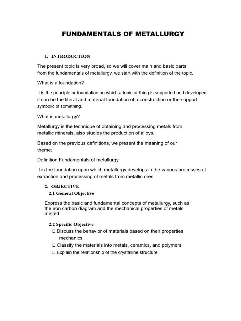 Basics of Metallurgy Explained | PDF | Metallurgy | Porosity