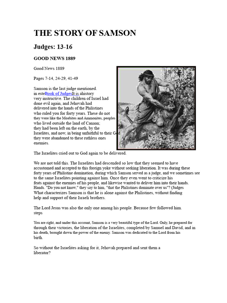 The Story of Samson | PDF | Samson | Delilah