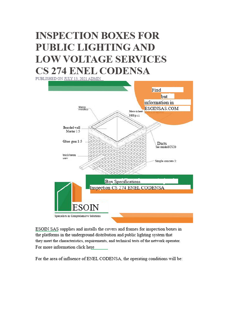 Inspection Boxes For Lighting CODENSA | PDF | Soil | Materials