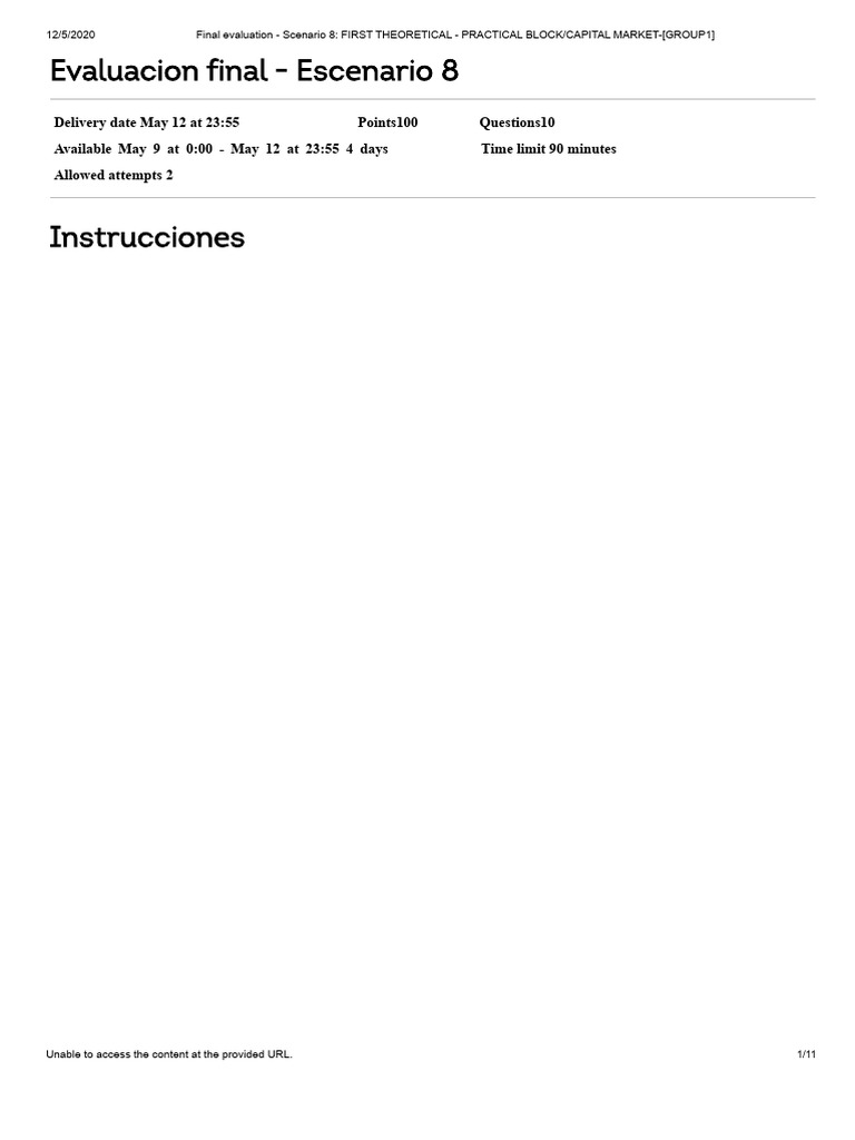 Final Evaluation - Scenario 8 - FIRST BLOCK-THEORETICAL - PRACTICAL ...