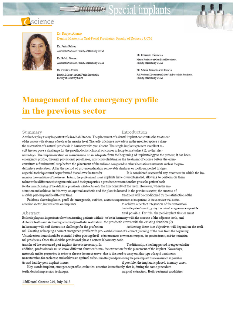 Management of The Emergency Profile in The Previous Sector | PDF ...
