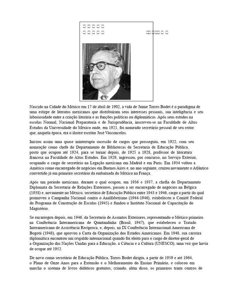 A Obra Jaime Torres Bodet | PDF | México | Democracia