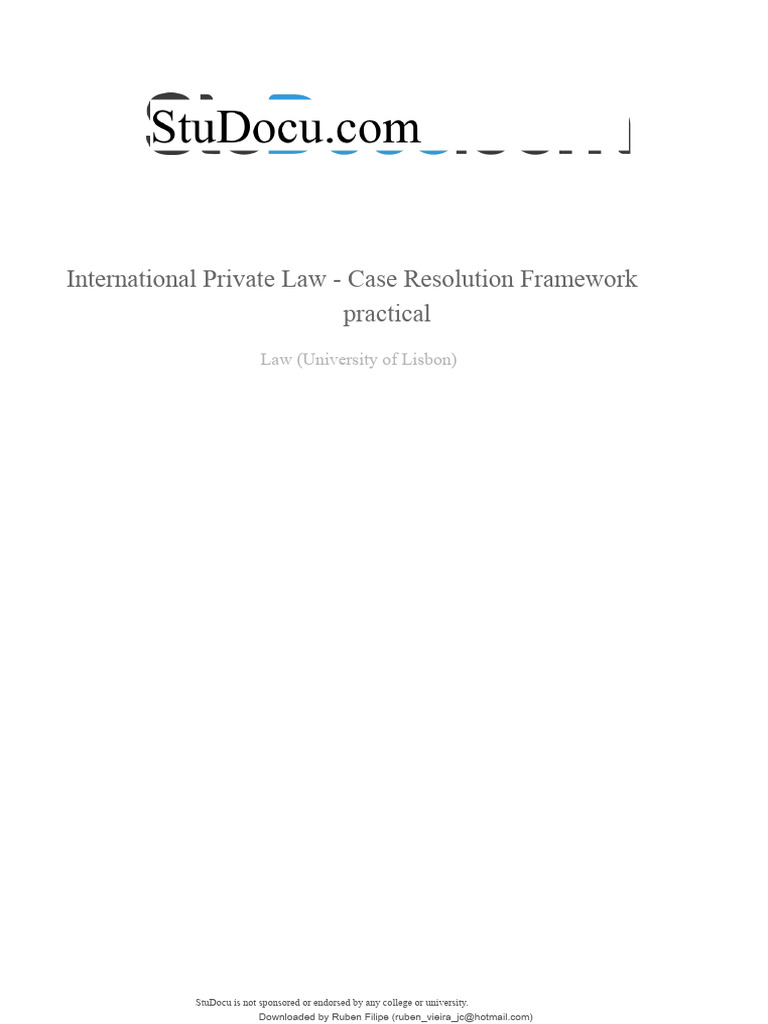 International Private Law Case Framework | PDF | International Law ...