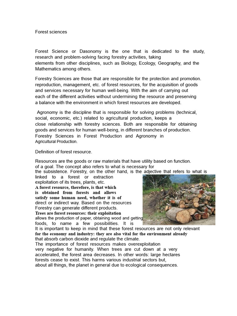 Forestry Sciences | PDF | Resource | Forestry