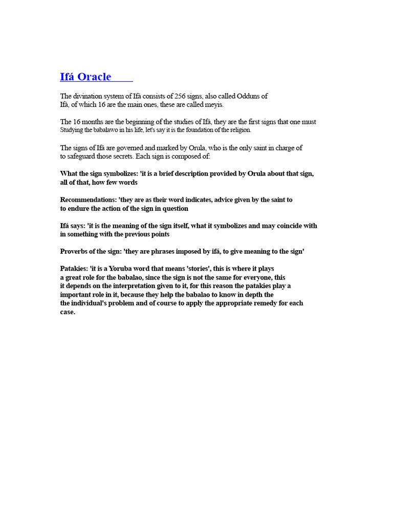 Ifá Oracle | PDF