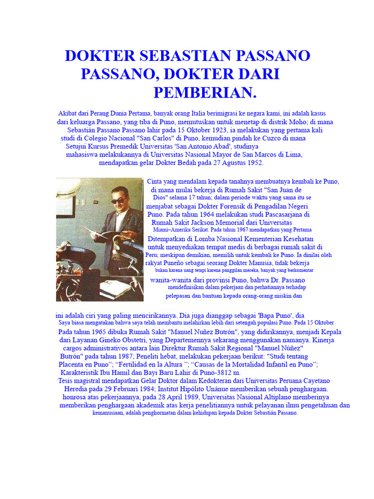 Dokter Sebastian Passano Passano | PDF