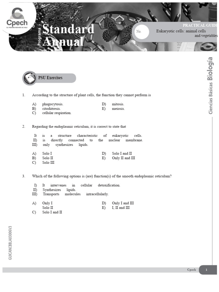 Practical Guide 5 Eukaryotic Cells Animal and Plant Cells (OK) | PDF ...