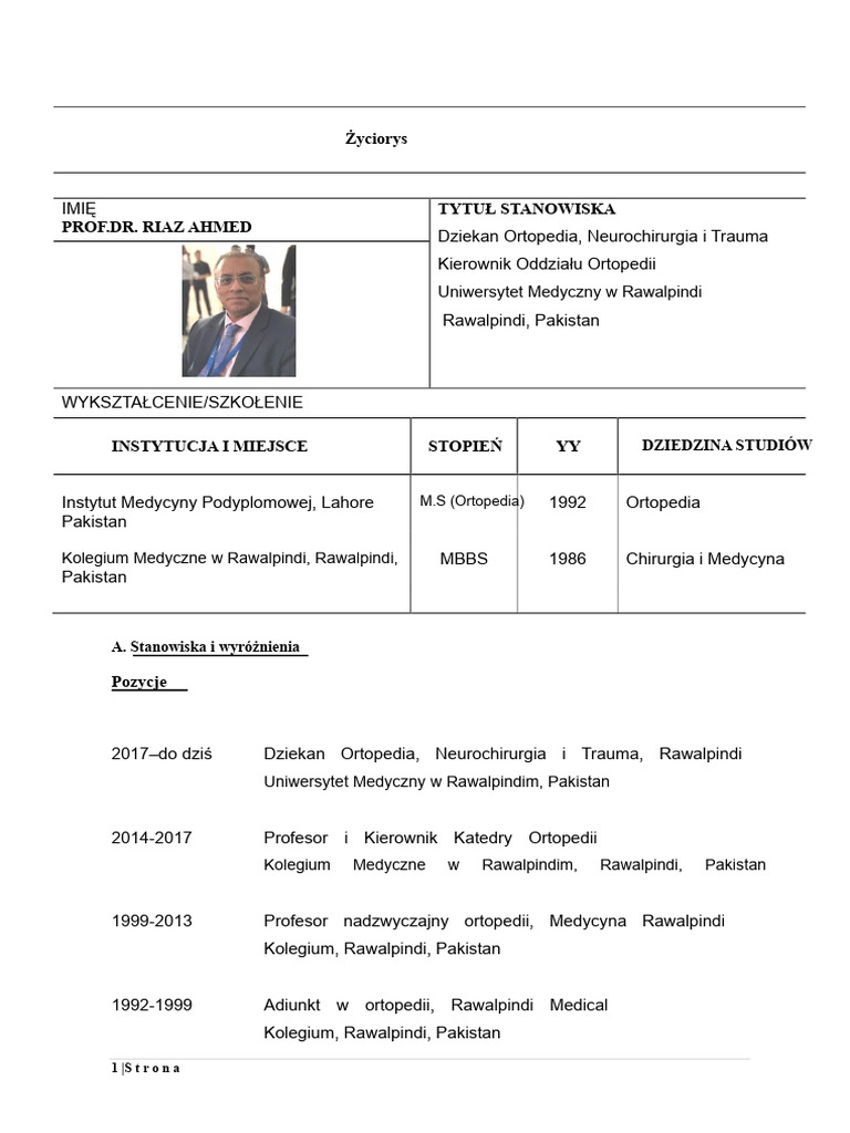 Prof. Riaz CV | PDF