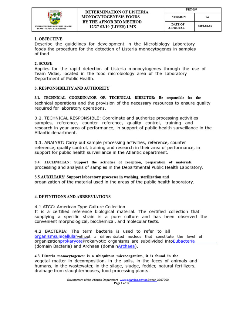Listeria Monocytogenes Detection Guide | PDF | Bacteria | Refrigeration