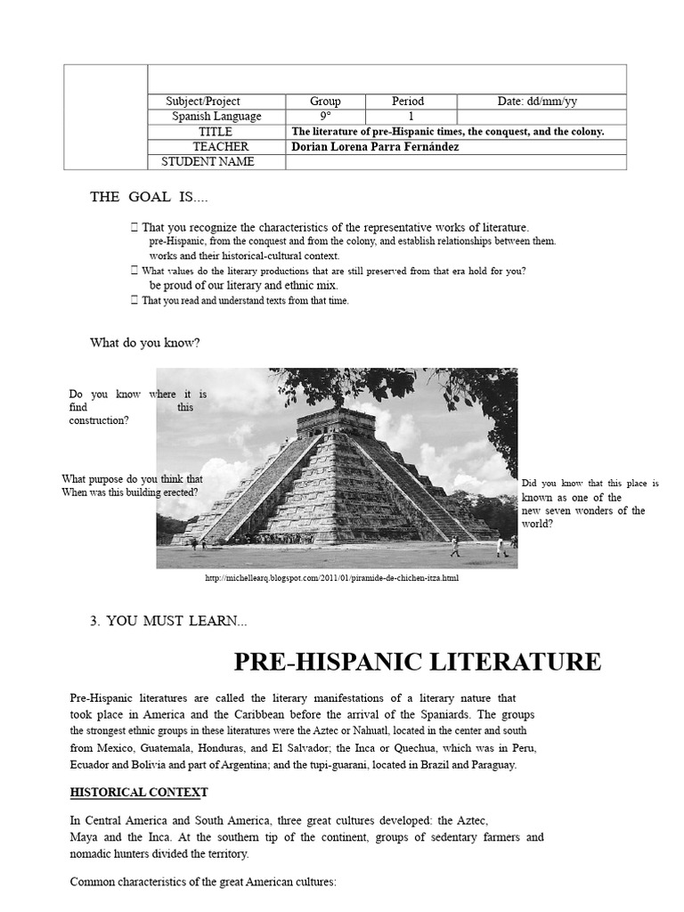 145337084-Pre-Columbian Literature, Conquest, and Colony PDF | PDF ...