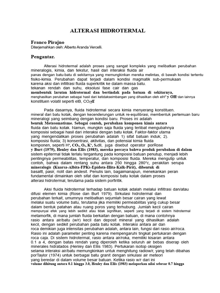 Proses Alterasi Hidrotermal dan Metasomatisme | PDF